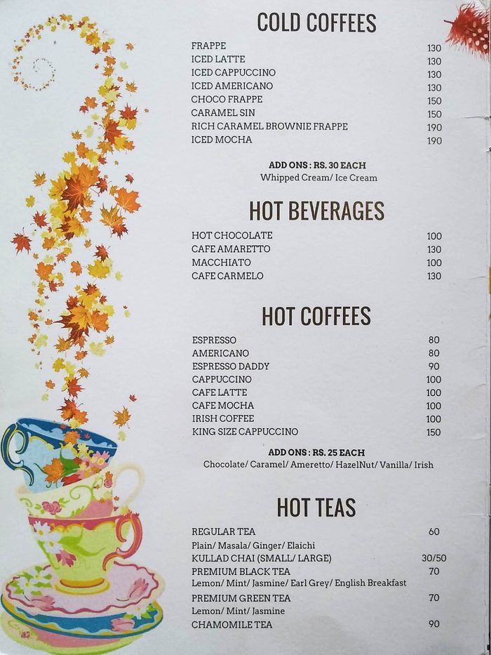 Art Blend Cafe Menu and Price List for HSR Layout, Bengaluru | nearbuy.com