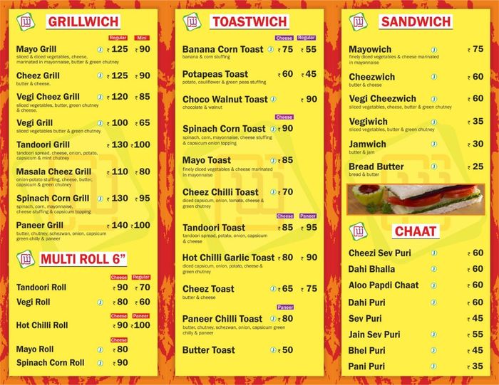 Chaatwich Menu and Price List for Kharghar, Navi Mumbai | nearbuy.com