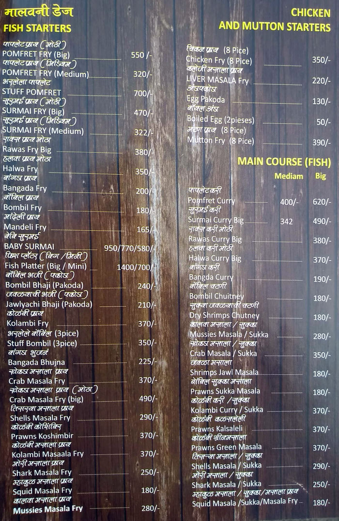 Malvani Days Menu and Price List for Kharghar, Navi Mumbai | nearbuy.com