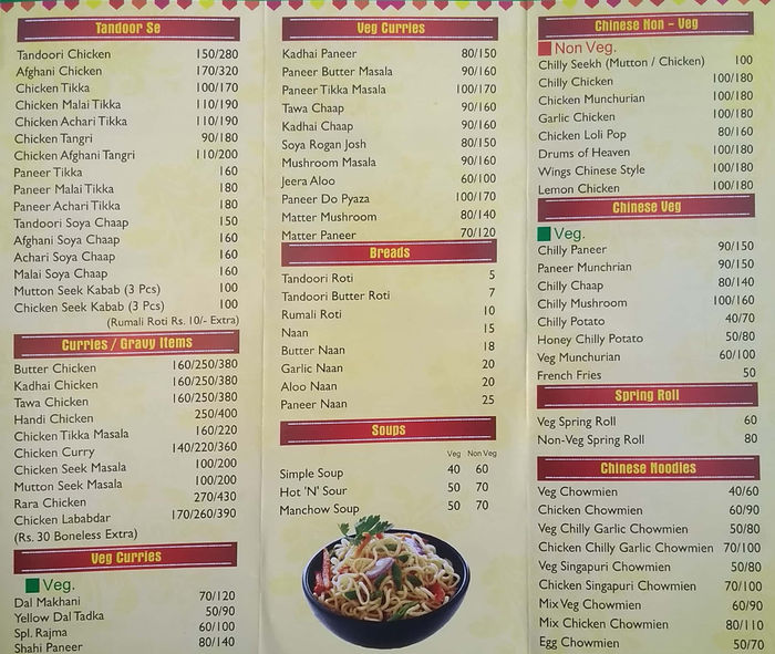 Prem Gopal Restaurant Menu and Price List for Janakpuri, New Delhi ...